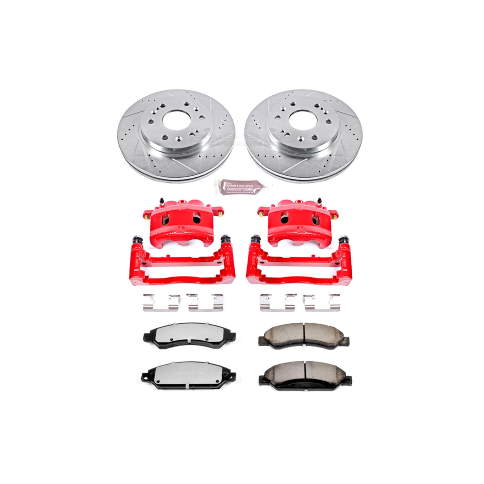 Power Stop KC2067-36 Front Z36 Truck and Tow Brake Kit with Calipers Drilled and Slotted Brake Rotors and Brake Pads For Escalade, ESV, EXT | Silverado 1500 Suburban 1500 | Sierra 1500 Yukon XL 1500