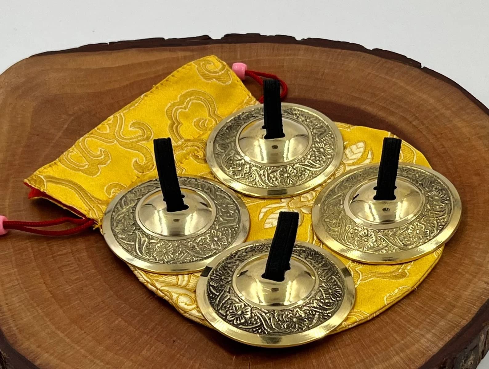 DharmaObjects Belly Dancing - OM Pro Finger Zills or Cymbals 2 Pair/4pcs Gold 6cm