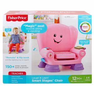 Fisher-Price CFD39 Smart Stages Pink Chair, Activity Chair Toy for 1 Year Old with Sounds, Music and Phrases