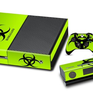 Skins Stickers Compatible for Xbox One Console and Controllers - Protective Vinyl Decals Covers - Biological Hazard - Leather Texture