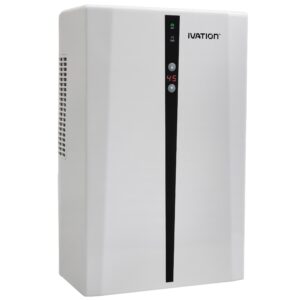 ivation ivadm45 powerful mid-size thermo-electric intelligent dehumidifier w/auto humidistat - for small spaces of up to 100 square feet