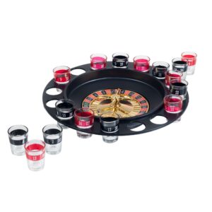 trademark poker shot roulette casino drinking game, 2.75x11.5x11.5, black