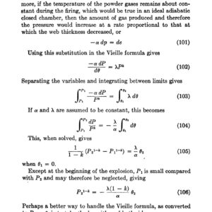 The Thermodynamics of Firearms. Design of firearms as heat engines and the interior and exterior ballistics of projectiles. NOTE PAGES 56 and 57 HAVE BEEN UPDATED. [ReImaged Loose Leaf Facsimile.]