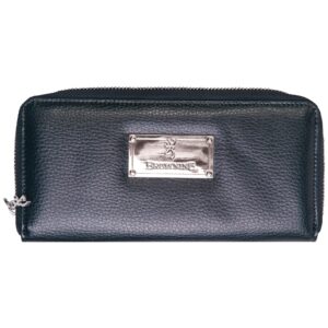 browning women's leather zip around wallet | black, 4 x 8 in.