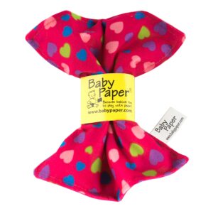 baby paper crinkly baby toy, pink hearts