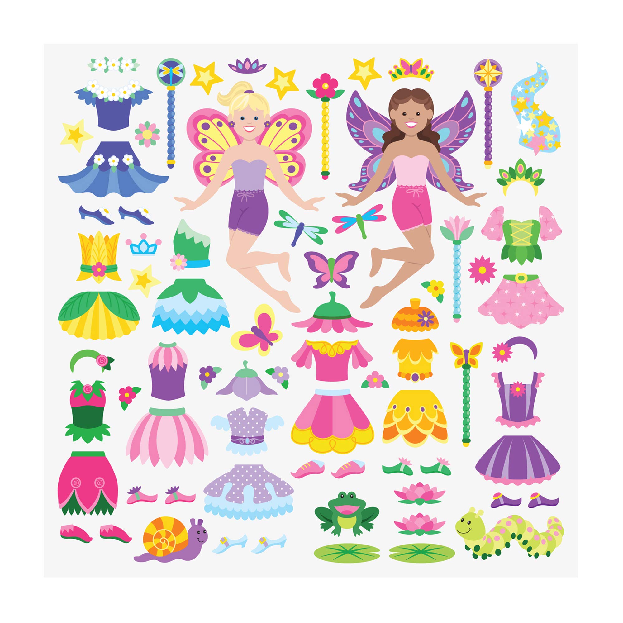 Melissa & Doug Puffy Sticker Pads Set: Fairy, Dress-Up, and Mermaid - 216 Reusable Stickers