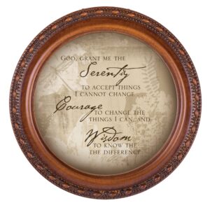 Cottage Garden Grant Me The Serenity Accept Woodgrain Rope Trim Petite Round Jewelry and Keepsake Box