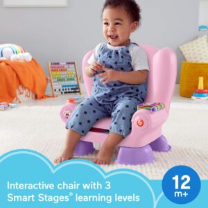 Fisher-Price CFD39 Smart Stages Pink Chair, Activity Chair Toy for 1 Year Old with Sounds, Music and Phrases