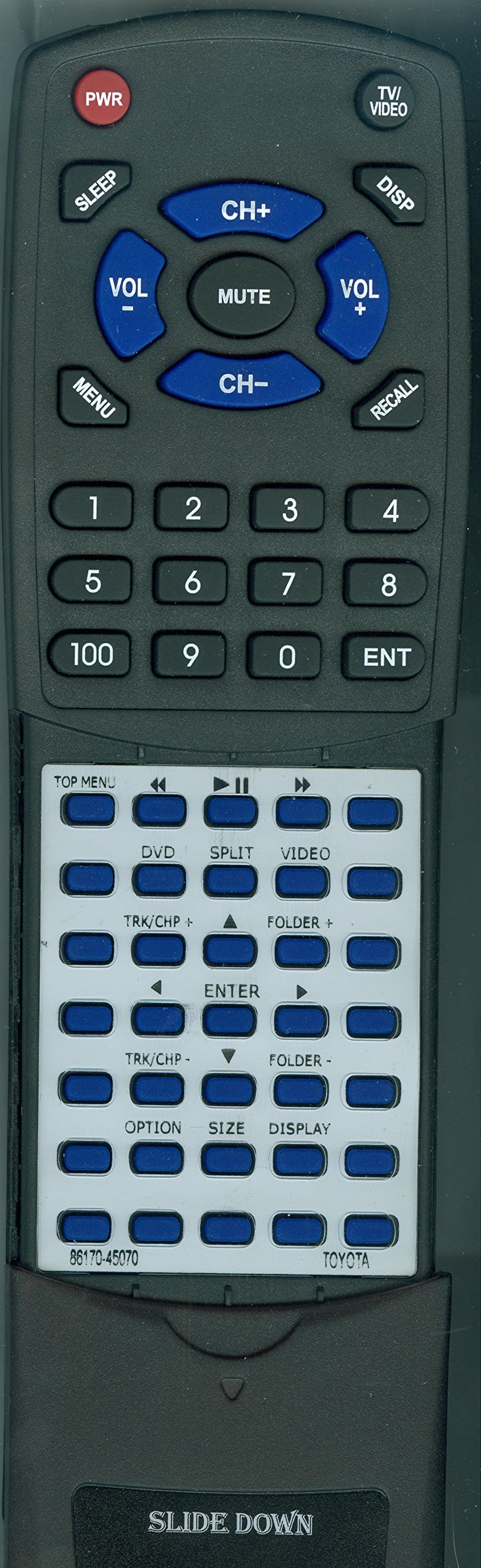 Replacement DVD Remote Control for 2011, 2012, 2013 Toyota Sienna, Highlander and Sequoia, 8617045070