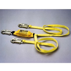 honeywell two-legged, 4' web lanyard, w/3 locking snap hooks 8798/4ftyl