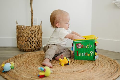 Genius Baby Toys Surprise Box for Baby - What's Inside Box with 8 Sensory Toys for Baby, 7" Square Cube - Deluxe, Perfect Size for Small Hands