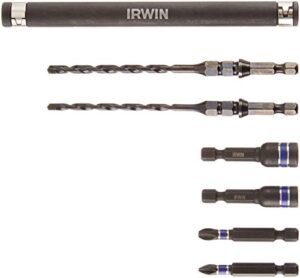 irwin tools 1881080 impact performance series concrete screw drill-drive installation set for 3/16-inch and 1/4-inch screws, 7-piece