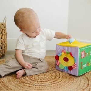 Genius Baby Toys Surprise Box for Baby - What's Inside Box with 8 Sensory Toys for Baby, 7" Square Cube - Deluxe, Perfect Size for Small Hands