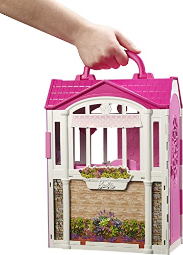 Barbie Doll House, Glam Getaway Portable House Playset with Carry Handle & 20+ Accessories Including Furniture & Décor