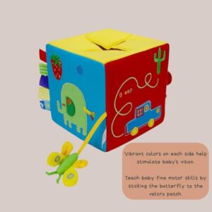 Genius Baby Toys Surprise Box for Baby - What's Inside Box with 8 Sensory Toys for Baby, 7" Square Cube - Deluxe, Perfect Size for Small Hands