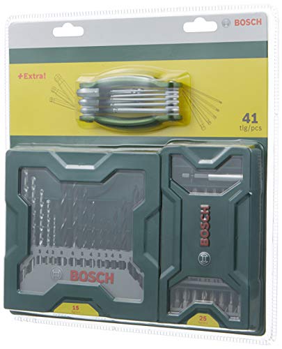 Bosch Home and Garden 2607017333 15 Mixed Drill 25-Piece Screwdriver bit Set + Folding hex Tool