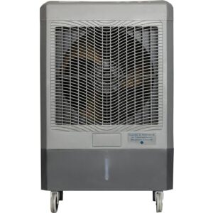 portable swamp coolers - 5300 cfm mc61m evaporative air cooler with 3-speed fan - water cooler fan 1600 sq. ft. coverage high velocity outdoor cooling fan swamp cooler by hessaire - gray