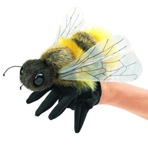 folkmanis honey bee hand puppet, yellow, black (3028)