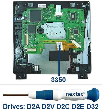 nextec Nintendo Wii Disc Drive Replacement Laser Lens/Nintendo Wii Laser (RAF-3350) T8 Screwdriver