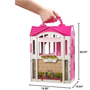 Barbie Doll House, Glam Getaway Portable House Playset with Carry Handle & 20+ Accessories Including Furniture & Décor