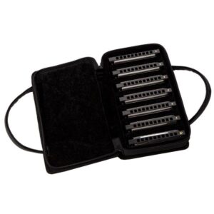 Fender Blues Deluxe Harmonica, Stocking Stuffers, Guitar Accessories, Pack of 7 with case (Keys C, G, A, D, F, E, B Flat)