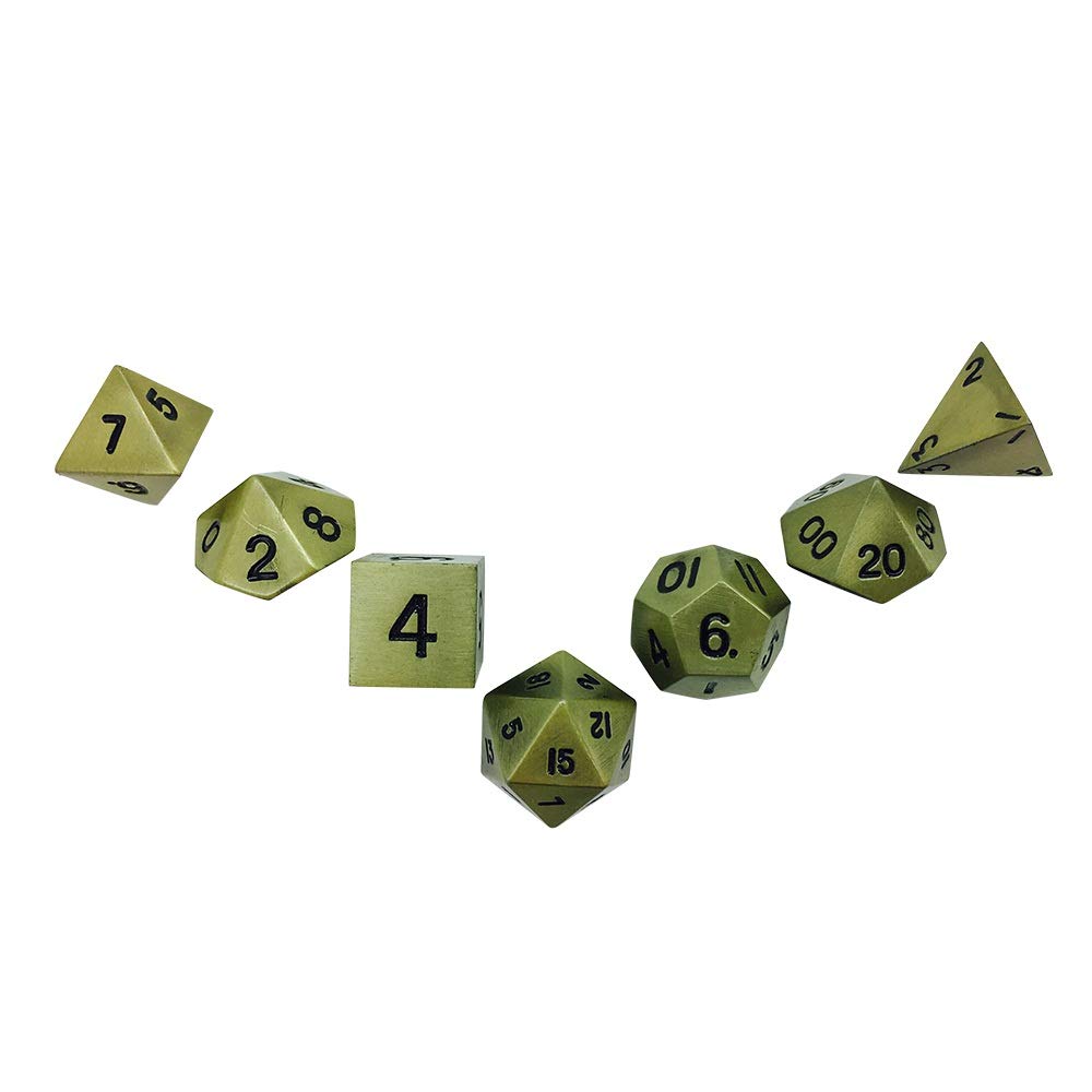 Norse Foundry Set of 7 Bronze Dragon Scale Full Metal Polyhedral Dice RPG Math Games DND Pathfinder