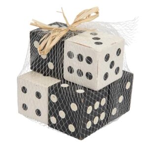 decorative mango wood dice (set of 6 pieces)