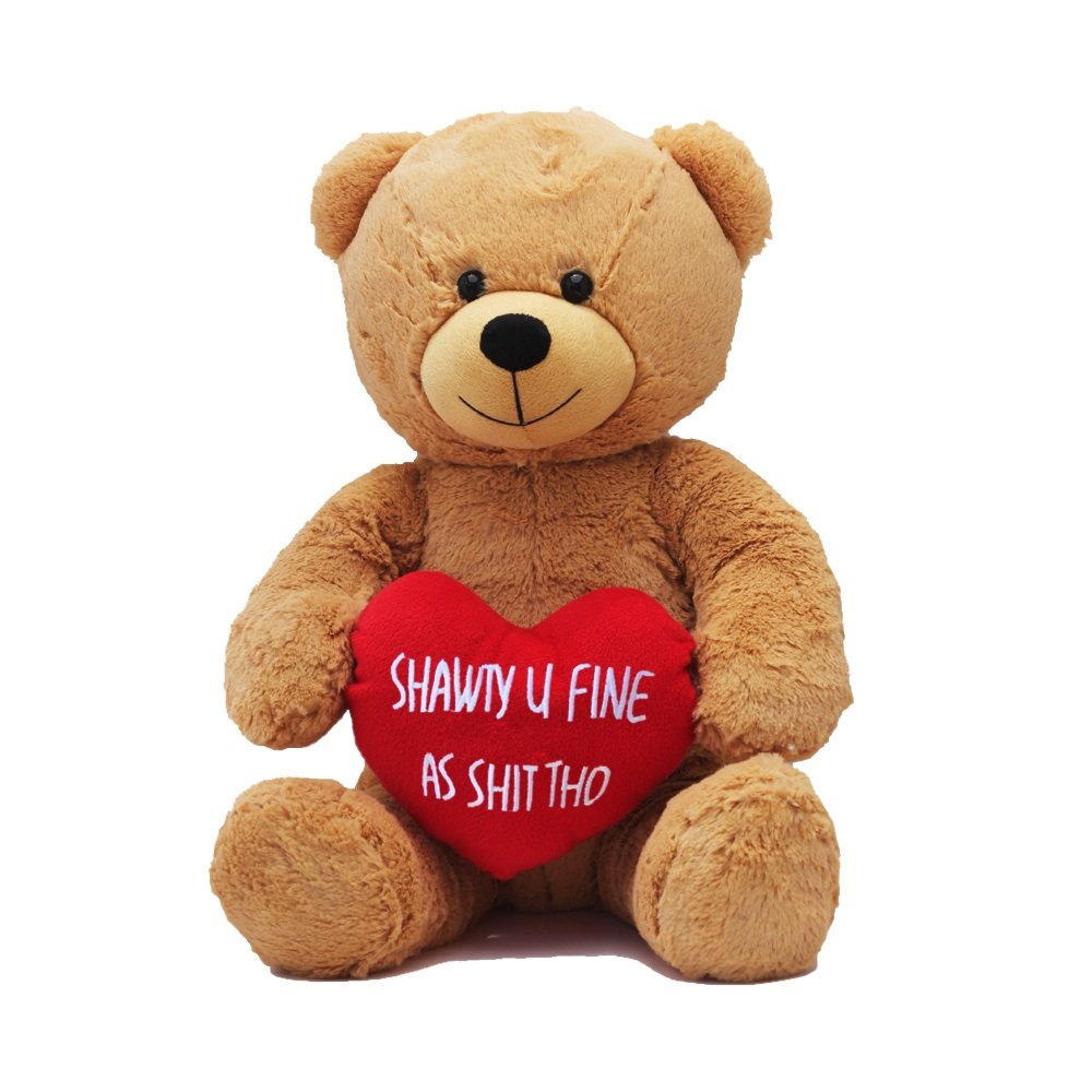 Hollabears Extra Large 16" Shawty U Fine Teddy Bear - Funny and Cute Valentine's Day Gift