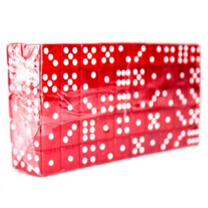 Brybelly 50 or 100 Pack of Bulk Six Sided Dice|D6 Standard 16mm|Great for Board Games, Casino Games & Tabletop RPGs| Red- 100 Count