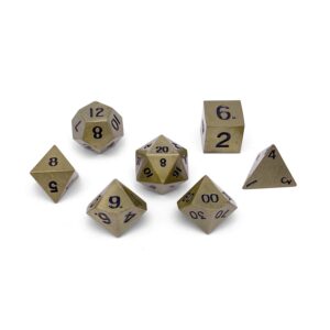 Norse Foundry Set of 7 Bronze Dragon Scale Full Metal Polyhedral Dice RPG Math Games DND Pathfinder