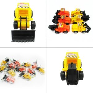 12 Pack Construction Vehicles Pull Back Style -Play Vehicles - Push and Play Engineering Trucks - Assorted Construction Designs