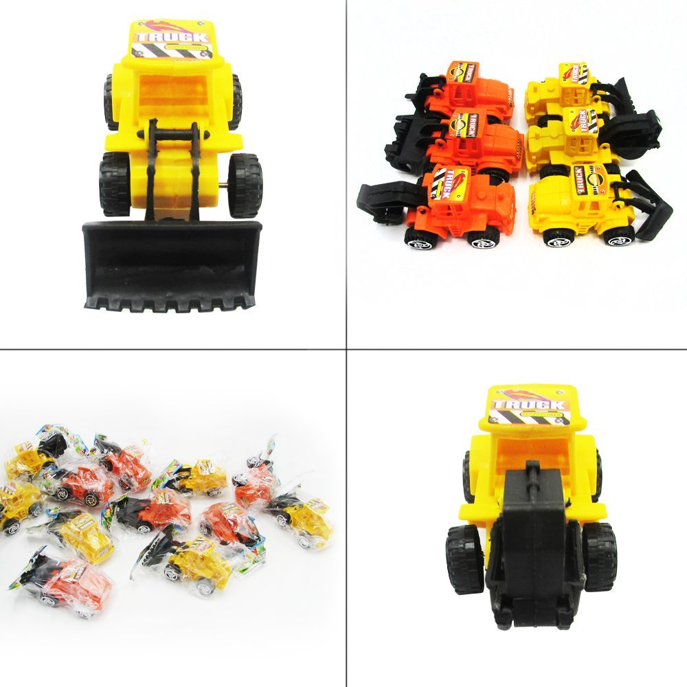 12 Pack Construction Vehicles Pull Back Style -Play Vehicles - Push and Play Engineering Trucks - Assorted Construction Designs