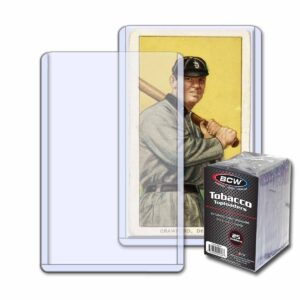 bcw tobacco card topload holder - pack of 25 | mini card protector for topps t205, t206, allen & ginter | card storage supplies for card collectors | pvc card toploaders for collectible cards