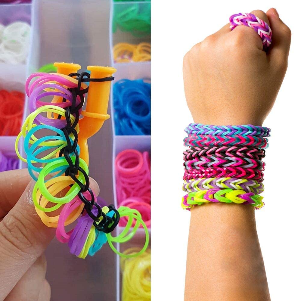 VICOVI 15000 Colorful Rubber Loom Bands Refill Kit for Boy Girl DIY Craft Gift Set Include: + 500 Cute Clips+ 6 Hooks + 15 Charms