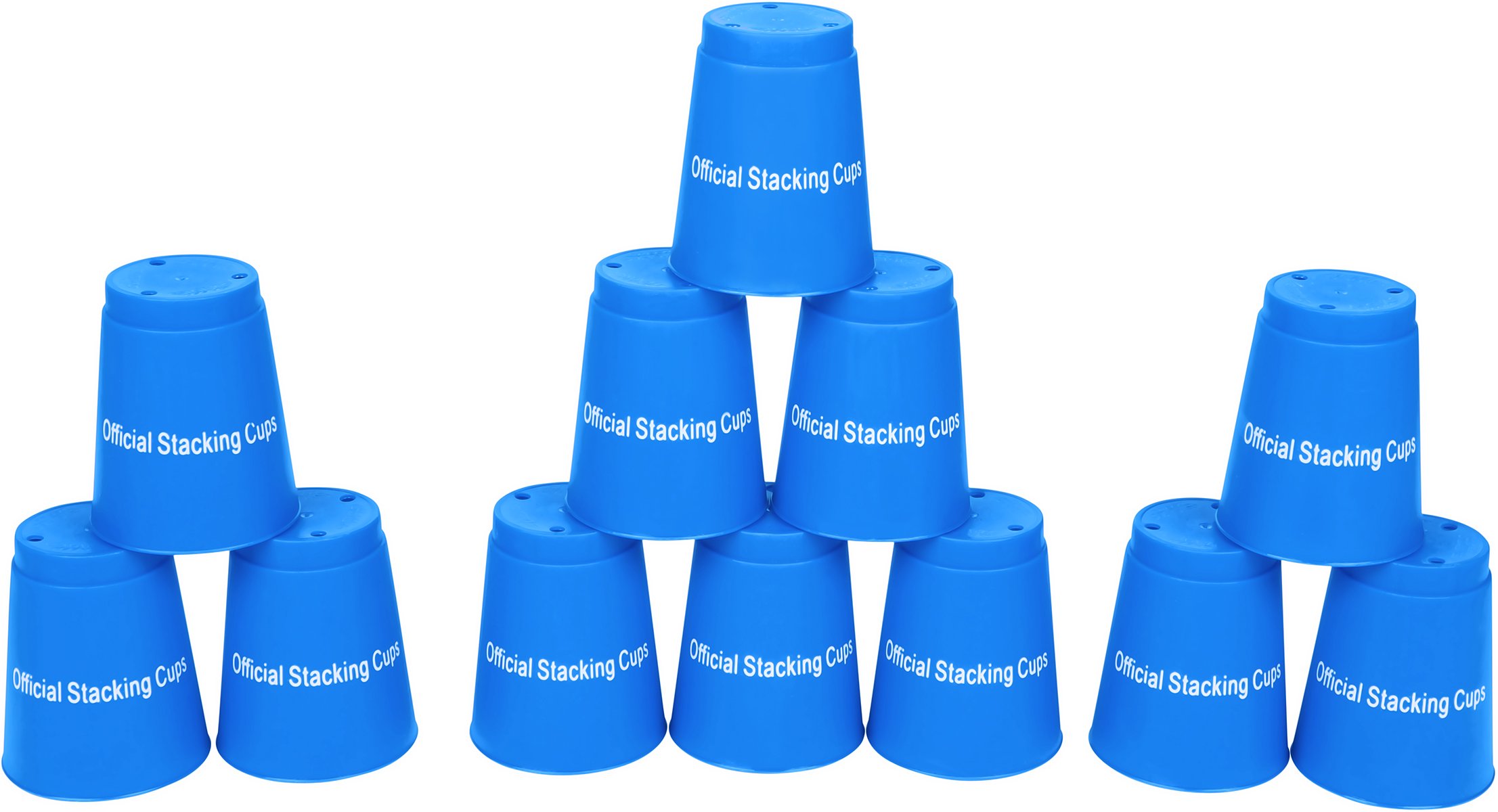 Quick Stack Cups - Set of 12 Sport Stacking Cups - By Trademark Innovations (Blue)