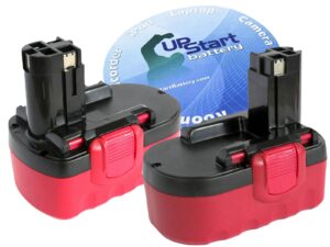 2-pack bosch 18v battery replacement - compatible with bosch bat181, 13618, bat026, 33618, 52318, 23618, bat025, 35618, 32618, 2607335688, 3860k, 3453, bat180, psb 18 ve 2, 22618, 1662, 15618, 1644,