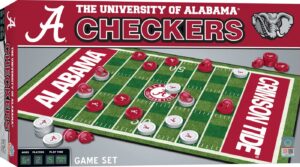 masterpieces family game - ncaa alabama crimson tide checkers - officially licensed board game for kids & adults 13" x 21"