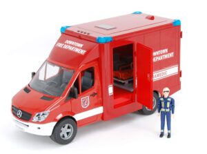 bruder 02539 mb sprinter paramedic with fireman, integrated light & sound module