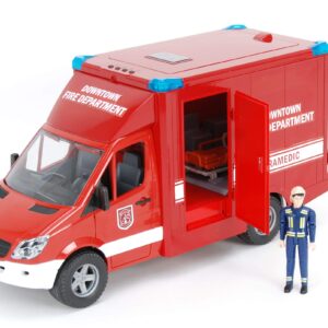 Bruder 02539 MB Sprinter Paramedic with Fireman, Integrated Light & Sound Module