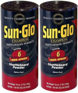 twin pack of sun-glo #6 speed shuffleboard powder wax