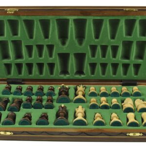 Brown Senator Wooden Chess Set - Weighted Chessmen 16 x 16