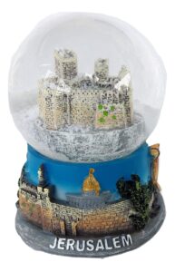 snowdome israel city of jerusalem snowglobe holyland souvenir.the walls