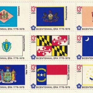 USPS 1976 State Flags - Full Sheet of 50 x 13 Cent Stamps - Scott 1633-82