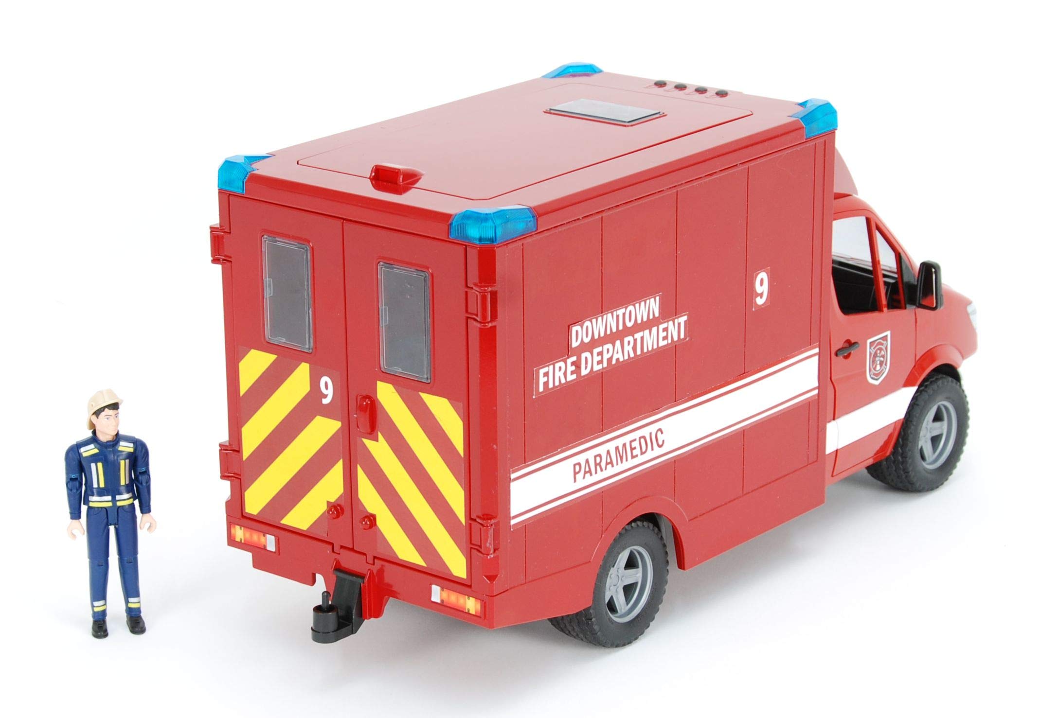 Bruder 02539 MB Sprinter Paramedic with Fireman, Integrated Light & Sound Module