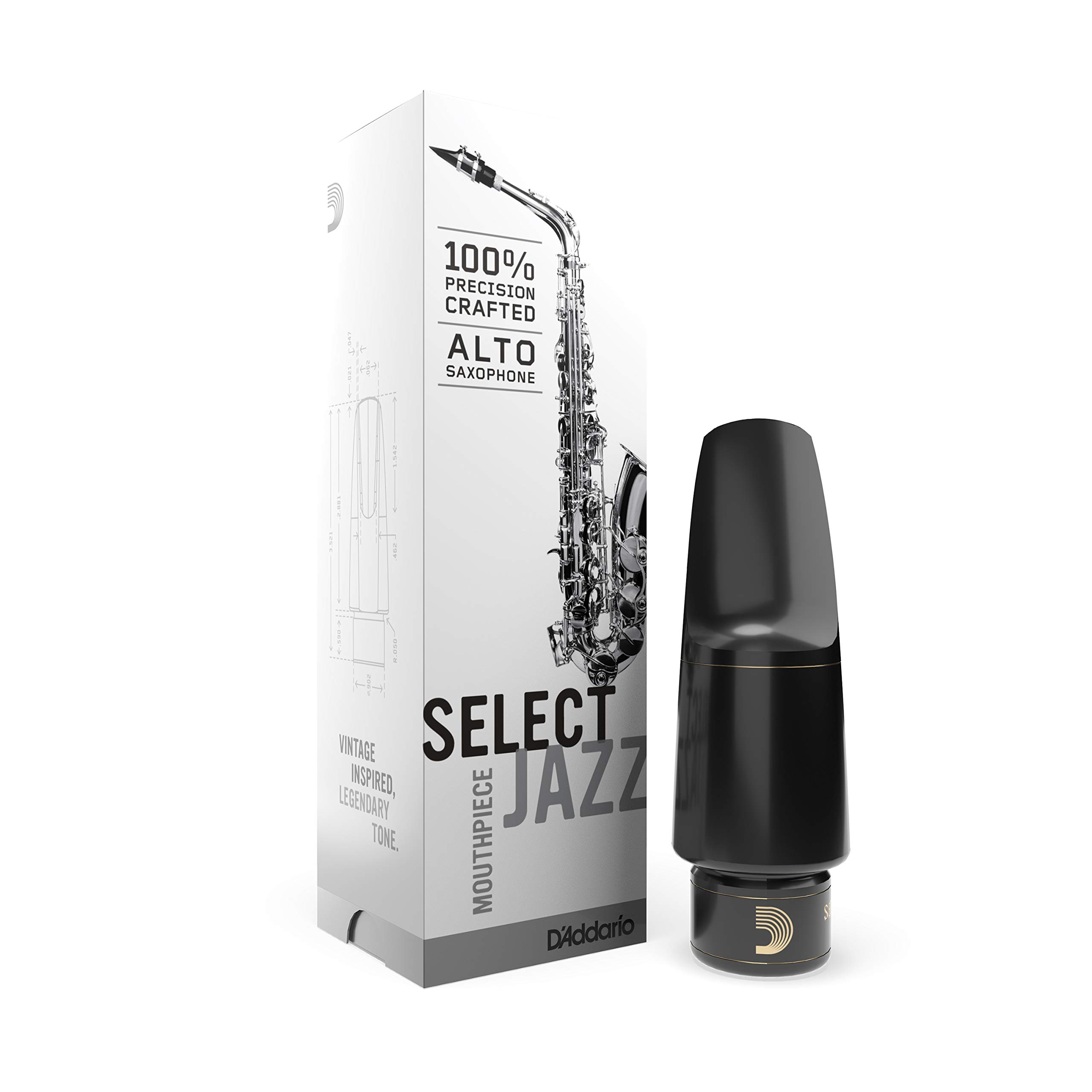 D’Addario Woodwinds Select Jazz Alto Saxophone Mouthpiece - D7M - Mouthpiece for Alto Sax