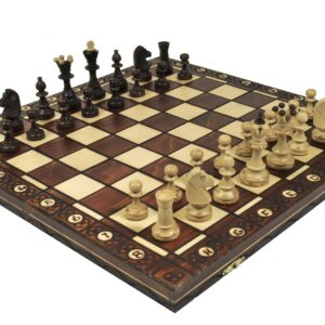 Brown Senator Wooden Chess Set - Weighted Chessmen 16 x 16