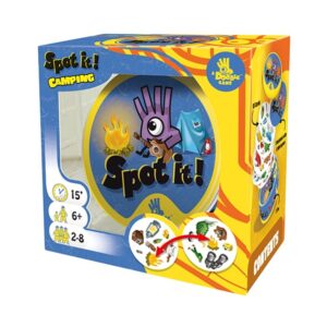 spot it! camping card game | game for kids | age 6+ | 2 to 8 players | average playtime 15 minutes | made by zygomatic