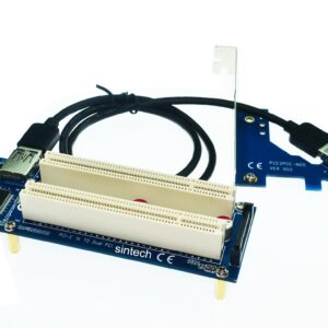 Sintech PCI-E Express X1 to Dual PCI Riser Extender Card with Low Profile Bracket