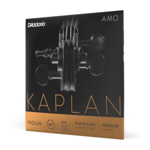 d'addario kaplan amo violin strings - full set - ka310 4/4m - violin strings - 4/4 scale, medium tension