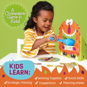 Peaceable Kingdom Feed The Woozle Cooperative Game for 2 to 5 Kids Ages 3+ - Learn Social Skills While Completing Physical Challenges